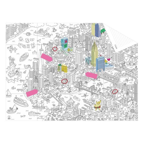 My New York - Pocket map à colorier OMY Design and Play pour chambre ...