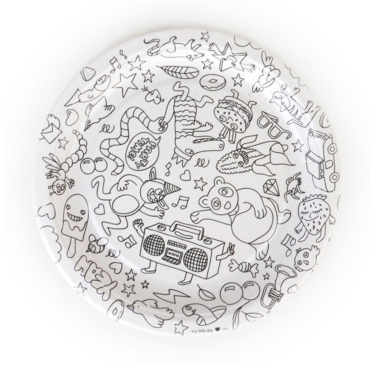 8 assiettes à colorier OMY My Little Day pour chambre enfant - Les ...
