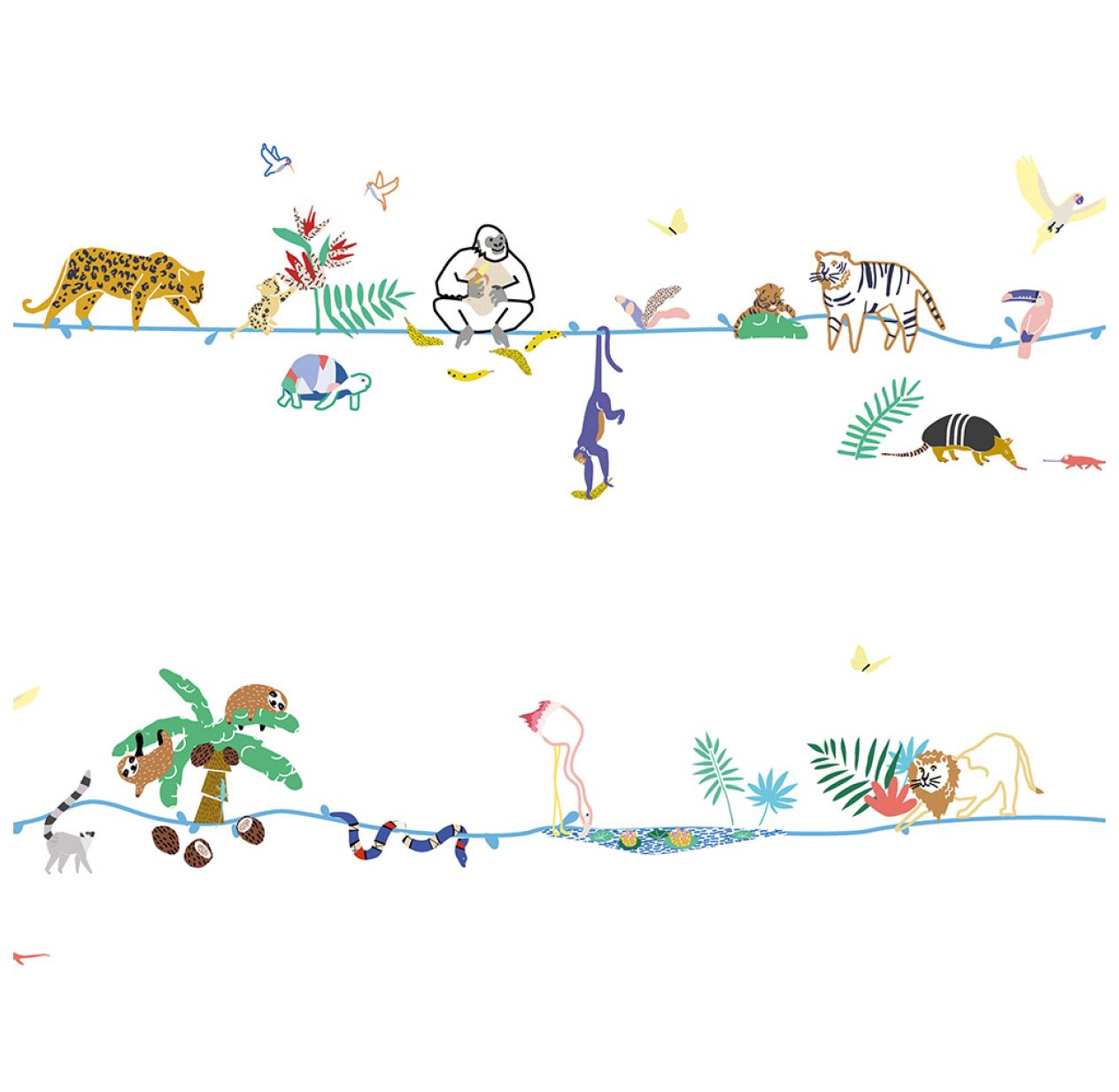 Sticker Frise Wild Animals Mimilou pour chambre enfant - Les Enfants du ...