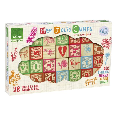 Jeu de cubes sérigraphiés Nathalie Lété Vilac pour chambre enfant - Les ...