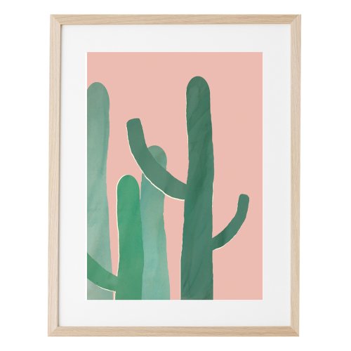 Affiche A3 Cacti in Pink - Rose/Vert Olli Ella pour chambre enfant ...