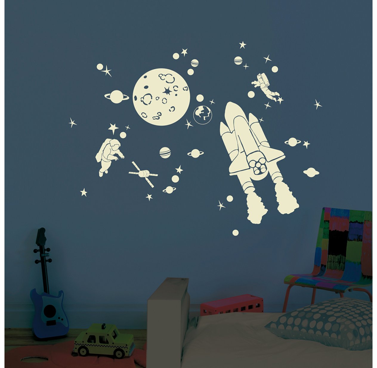 Sticker phosphorescent Space Kit Mimilou pour chambre enfant - Les ...